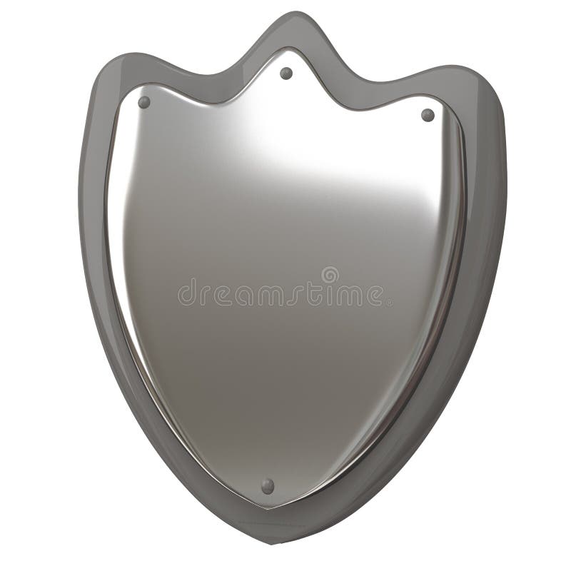 Silver shield 3d stock illustration. Illustration of silver - 23944069