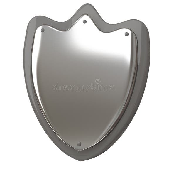 Silver shield 3d stock illustration. Illustration of silver - 23944069
