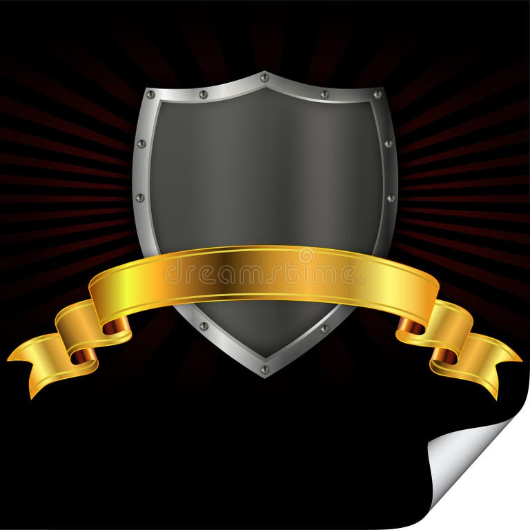 Gold Shield Ribbon Stock Illustrations – 9,858 Gold Shield Ribbon Stock ...