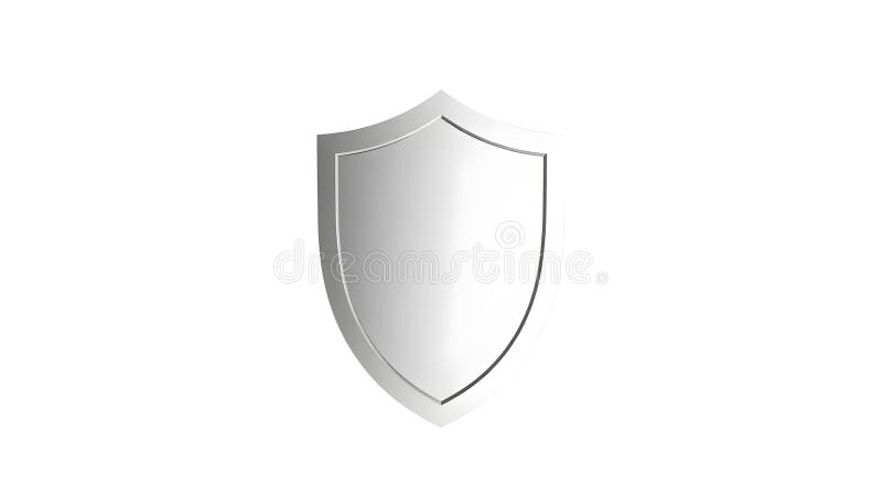 Silver Shield Icon on a White Background Stock Illustration ...