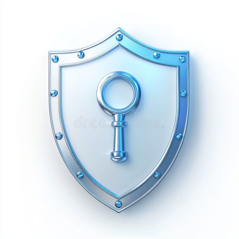 A Silver Shield with a Keyhole in the Middle Stock Illustration ...