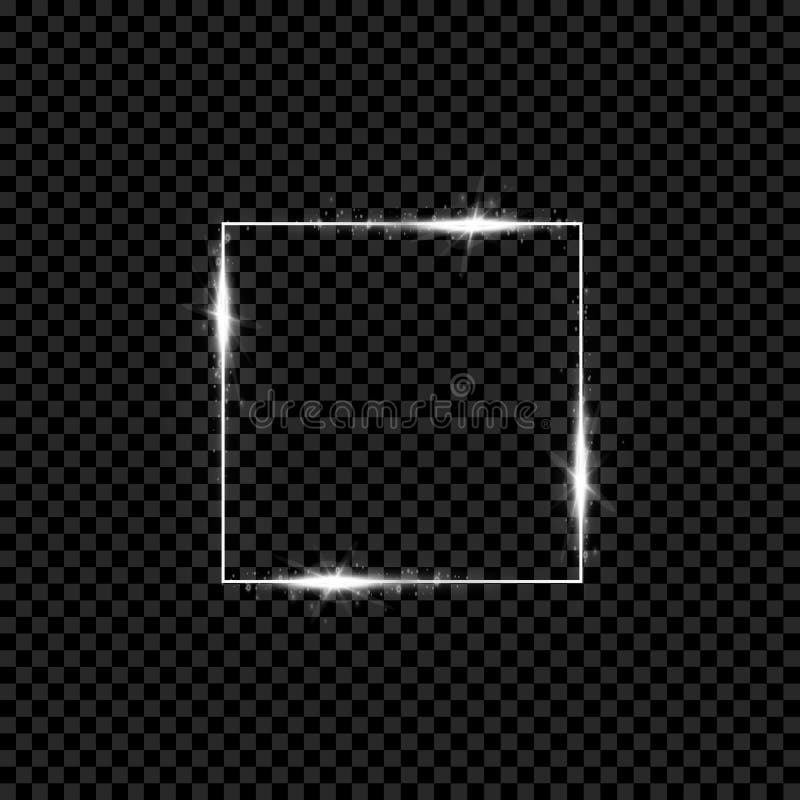 Gold Shining Square Banner. Golden, Sparkle, Glowing Neon Light Effect ...