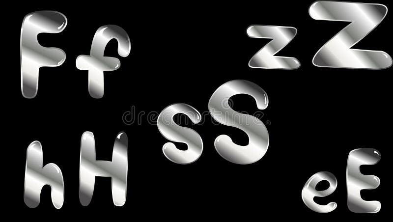 Silver Shiny Alphabet Pack Collection Set1 Stock Vector - Illustration ...