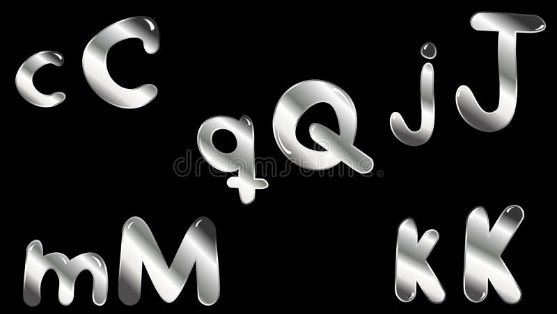 Silver Shiny Alphabet Pack Collection2 Stock Vector - Illustration of ...