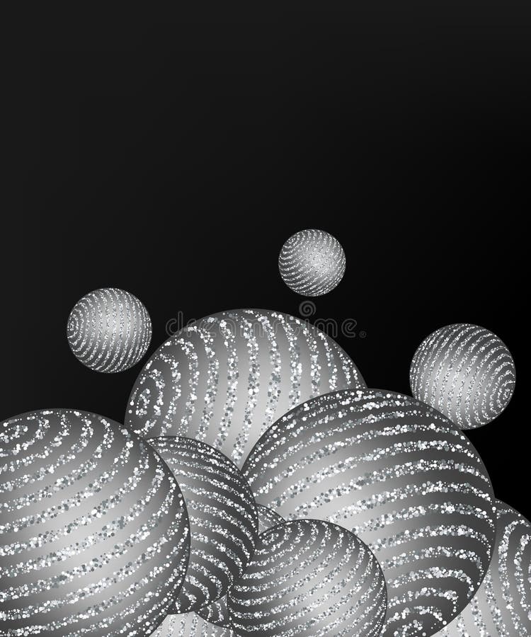 Silver Shiny Balls . Vector Illustration.Silver Glitters Background ...