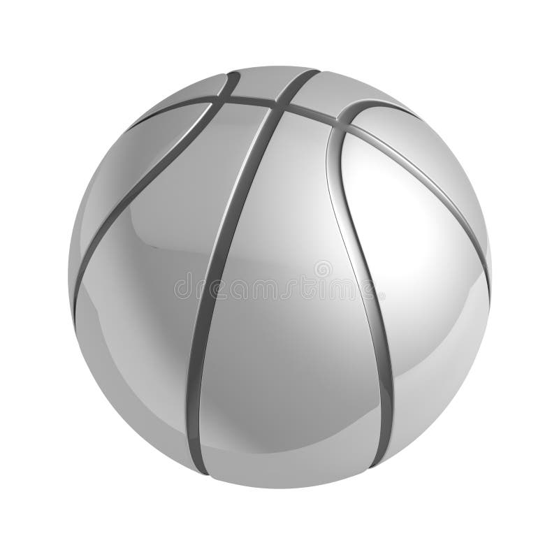 Silver Shiny Basketball with Reflection Stock Illustration ...