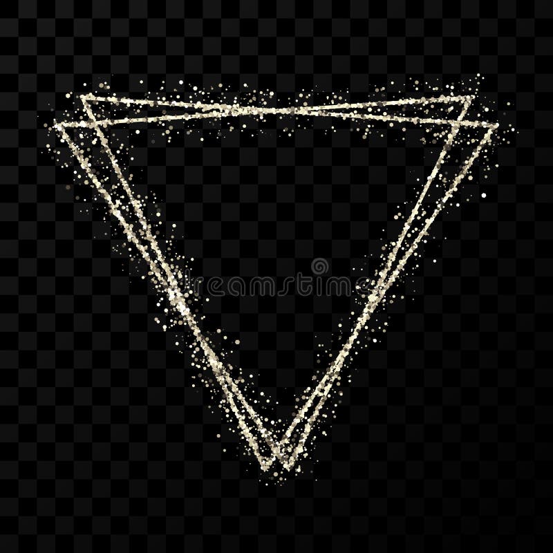 Silver Shiny Double Triangle Frame with Light Effects Stock Vector ...