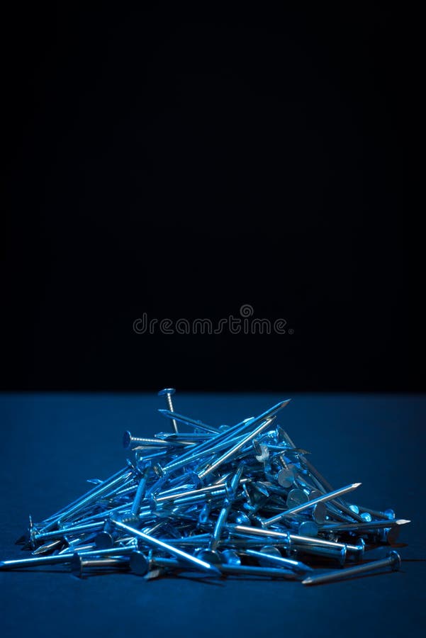 Silver shiny iron nails stock photo. Image of grey, iron - 39837694