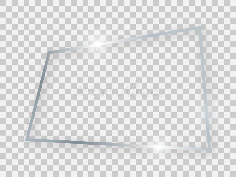 Silver Shiny Rectangular Frame Stock Vector - Illustration of ...