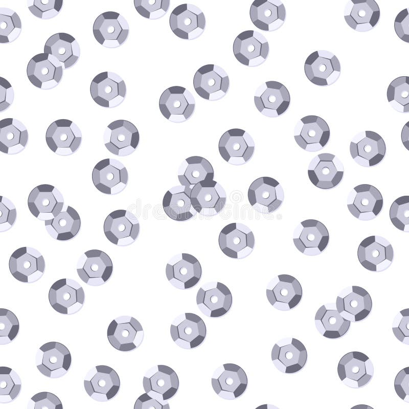 Silver Shiny Sequins Seamless Pattern. Stock Vector - Illustration of ...