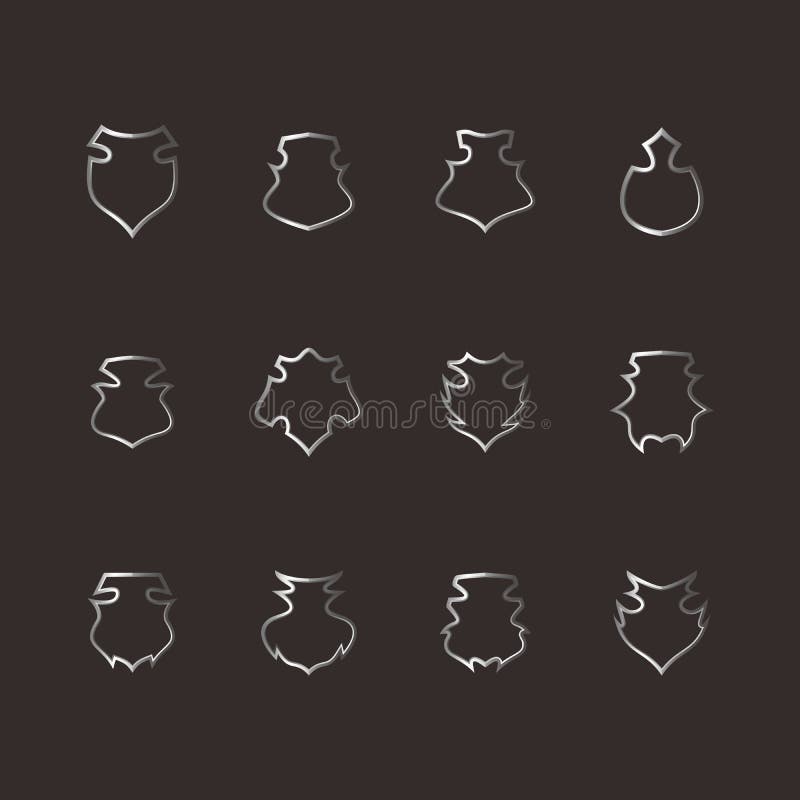 Silver shiny shield stock vector. Illustration of insignia - 61138319