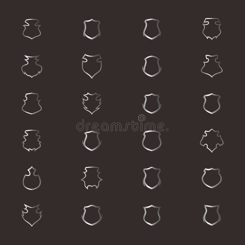 Silver shiny shield stock vector. Illustration of steel - 61138336