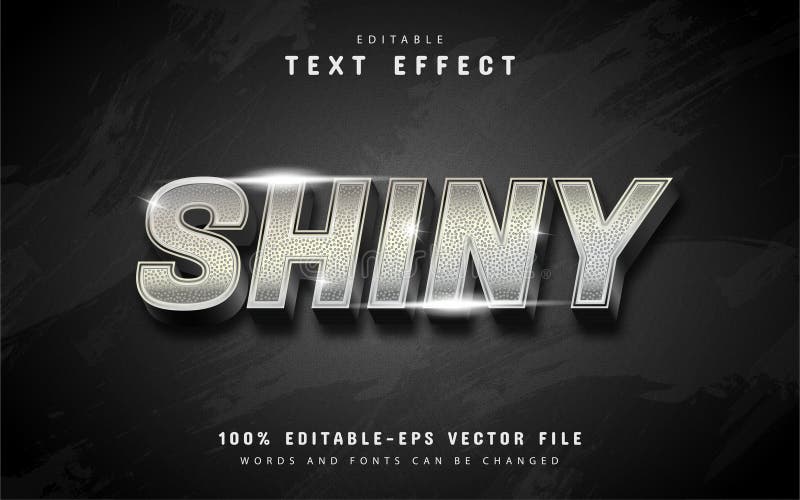 Silver Shiny Text Effect with Pattern Stock Vector - Illustration of ...
