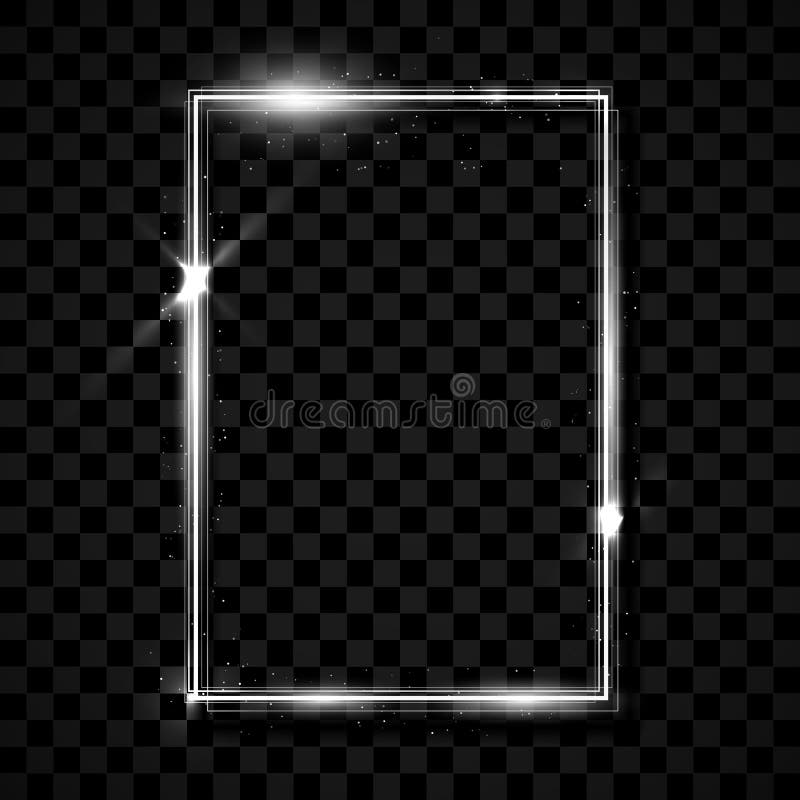 Silver Shiny Transparent Frame with Place for Your Text Stock Vector ...