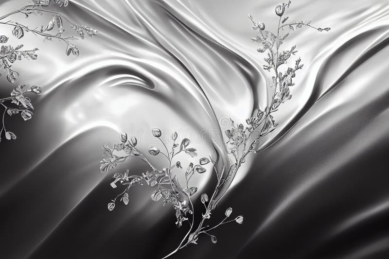 Silver Silk Atlas Fabric. Luxury Texture for Wallpaper Stock ...