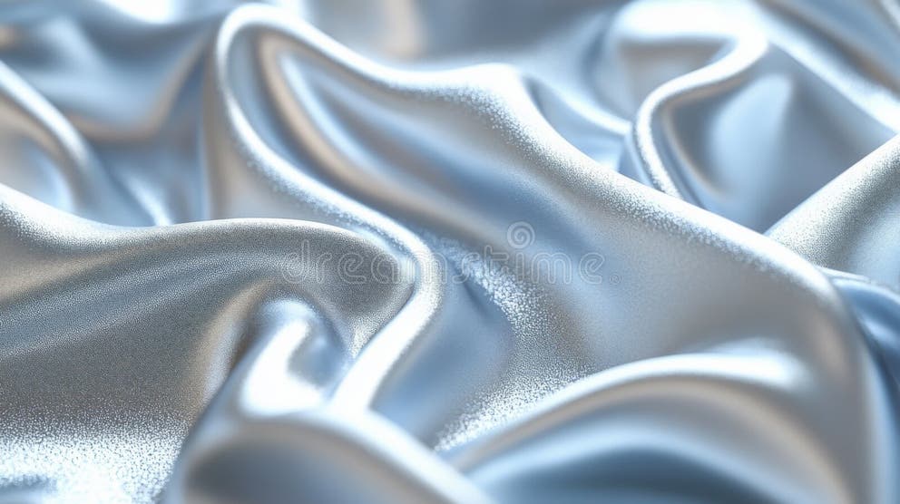 Silver Silk Drapery Softly Undulating Fabric Stock Illustration ...