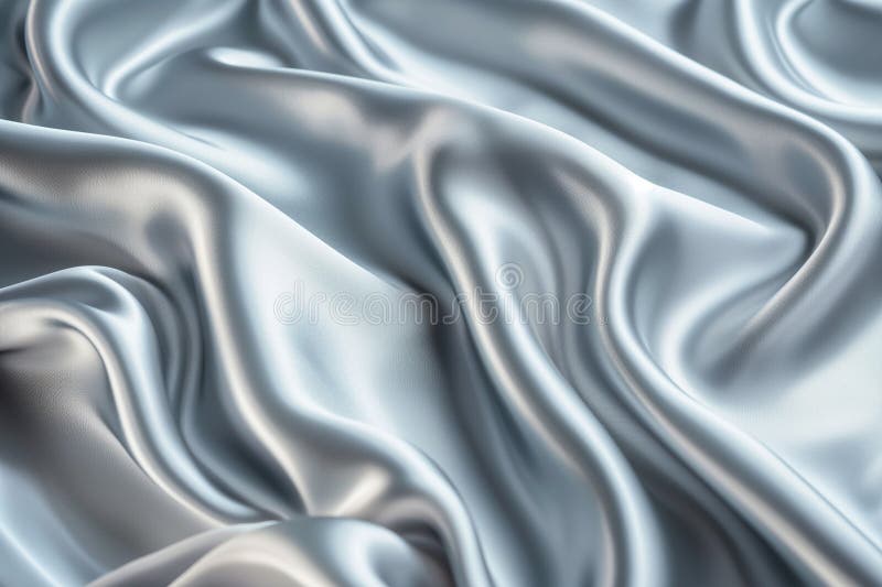 Silver Silk Satin Fabric Wave or Silk Wavy Folds Stock Illustration ...