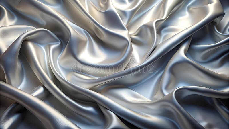 Silver Silk Under Moonlight Generative AI Stock Illustration ...