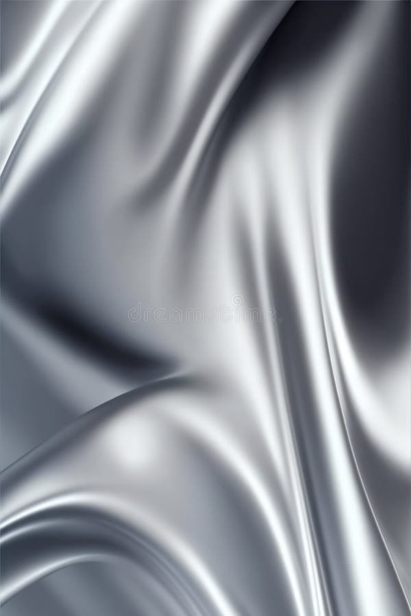Silver Silk Wavy Fabric Background Stock Illustration - Illustration of ...