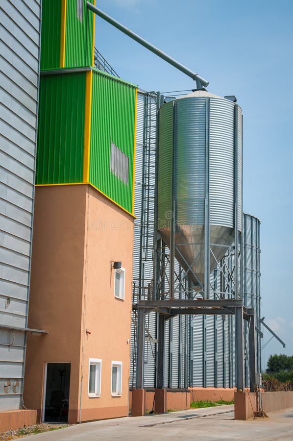 Silver silo stock image. Image of agriculture, clouds - 36534119