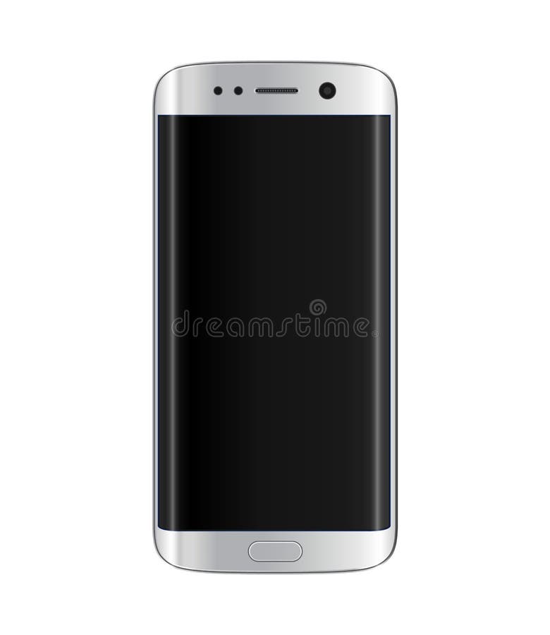 Silver Smartphone with Edge Display Design Stock Vector - Illustration ...