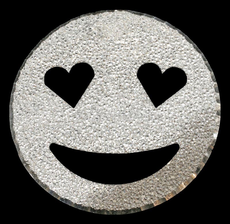 Silver Smiling Face Shining on Black Stock Image - Image of smiley ...