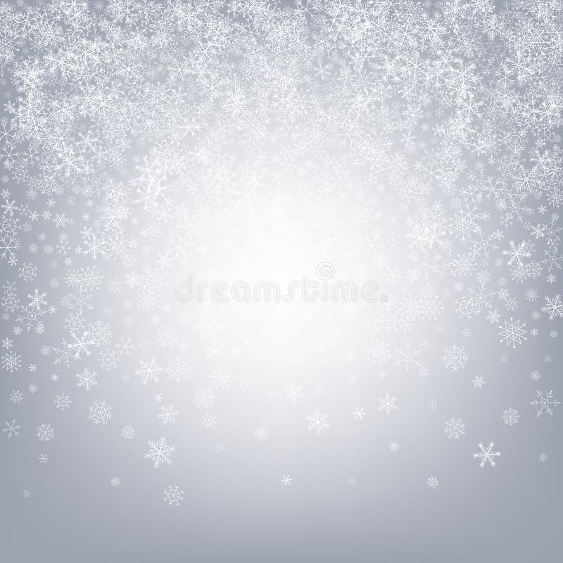 Silver Snow Vector Gray Background. Sky Snowfall Stock Vector ...