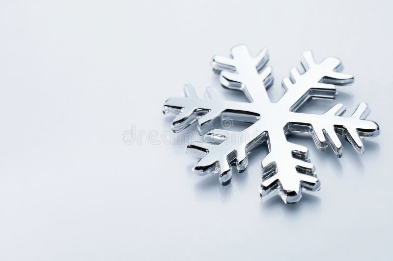 Silver Snowflake on Minimalistic White Background Captures Winter ...
