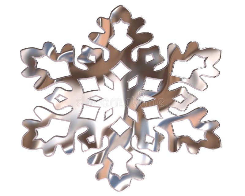 Silver Snowflake on a White Background Stock Illustration ...