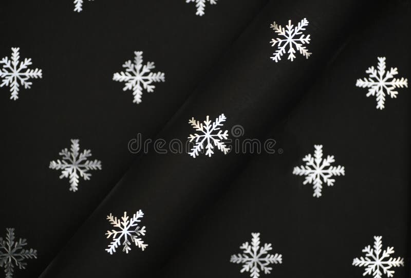 Silver Snowflakes on Black Paper Stock Photo - Image of simple, holiday ...