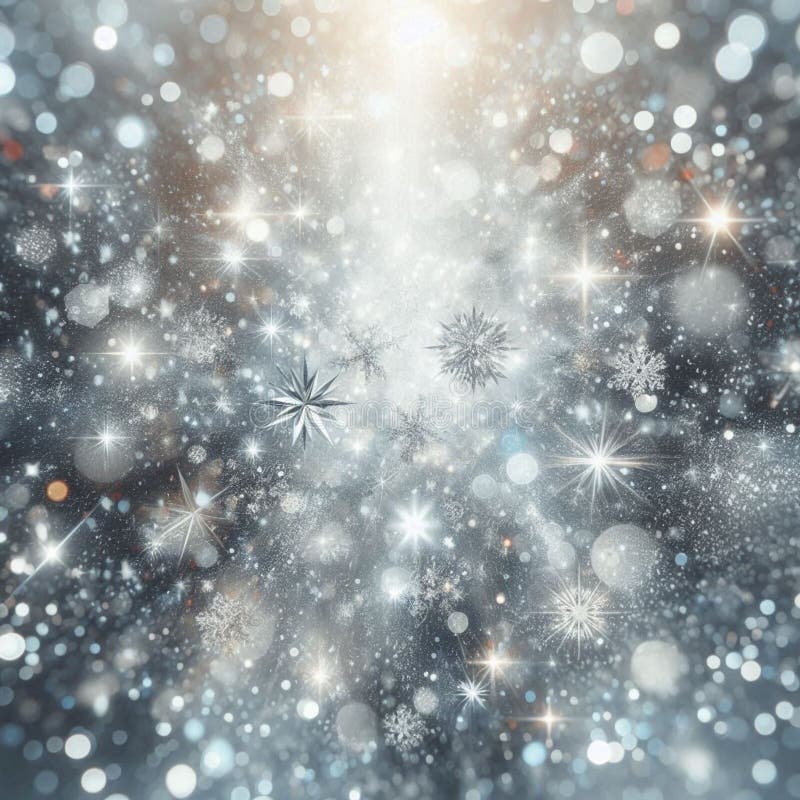 Silver Snowflakes Glitter Sparkles New Year Winter Background Border ...