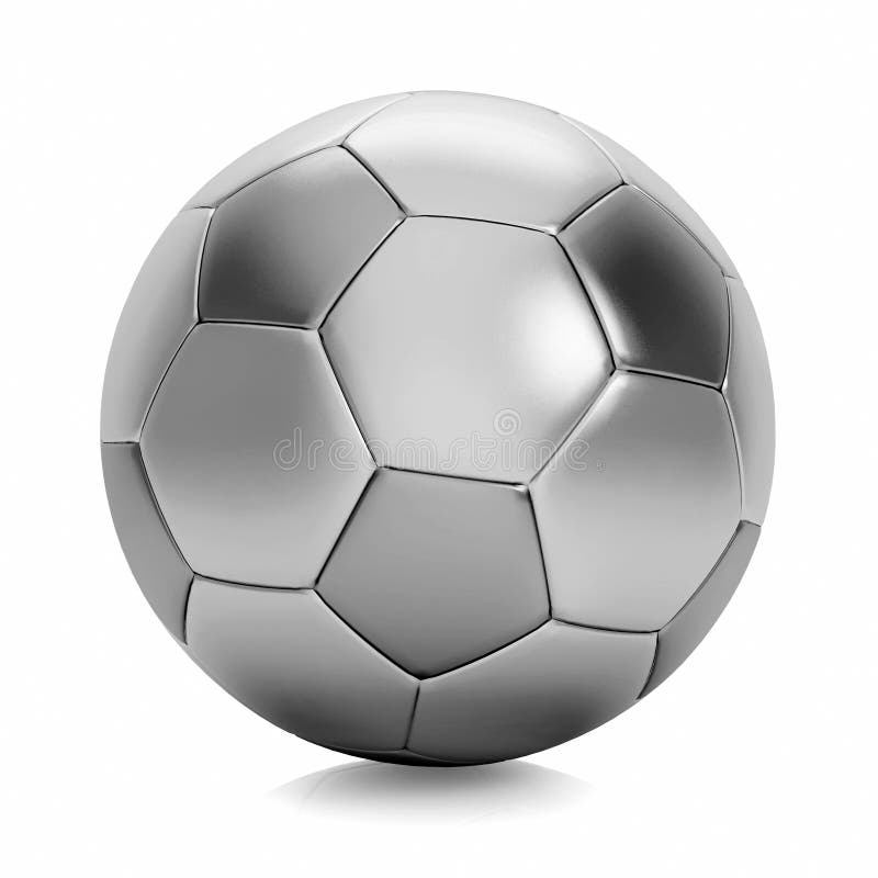 Silver soccer ball stock illustration. Illustration of single - 19055735