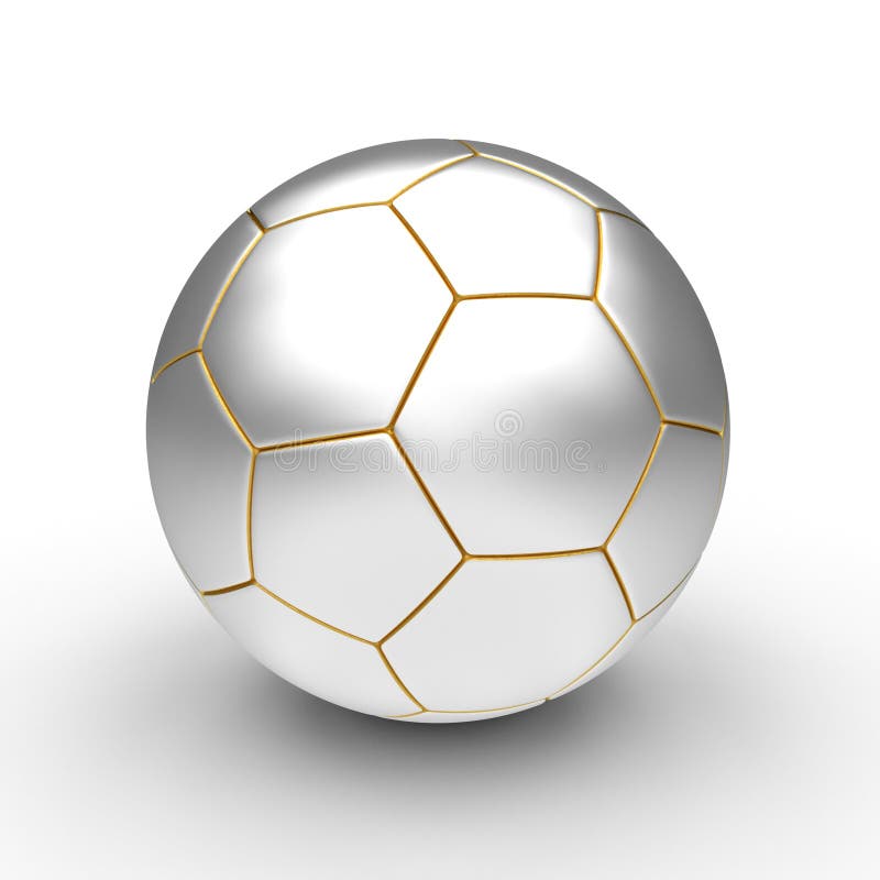 Silver soccer ball stock illustration. Illustration of ball - 37703285