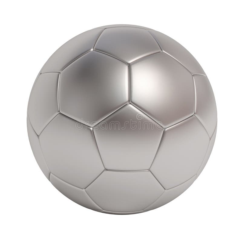 Silver Soccer Ball, Isolated on White Background Stock Photo ...