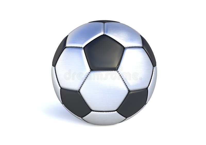 Silver Soccer Ball on White Background Stock Illustration ...