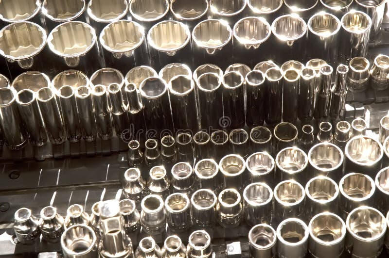 Silver Sockets stock image. Image of abstract, detail - 1447233