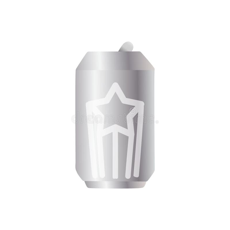 Silver Soda Can Star Flat Icon. Stock Vector - Illustration of cartoon ...