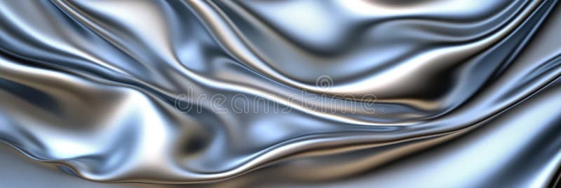 Silver Soft Satin Fabric Waves Background Design. Texture with Smooth Flowing Patterns and Light ...