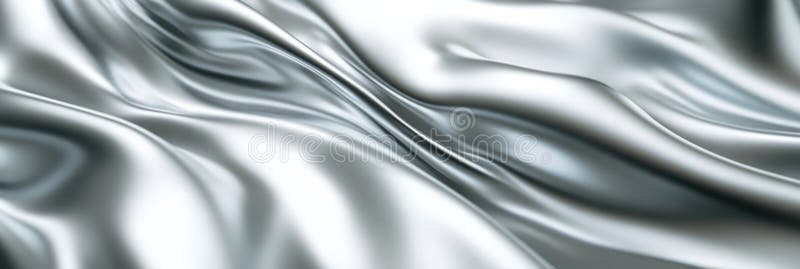 Silver Soft Satin Fabric Waves Background Design. Texture with Smooth ...
