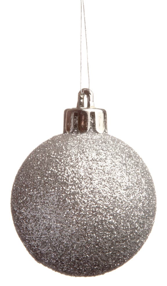 Silver Spangled Christmas Ball Stock Image - Image of christmas ...