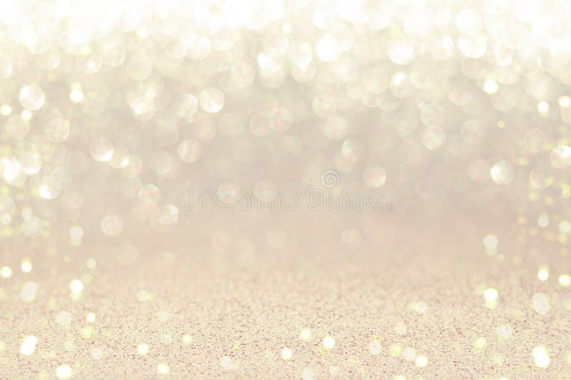Silver Sparkling Background with Shiny Blurred Round Bokeh. Stock Photo ...