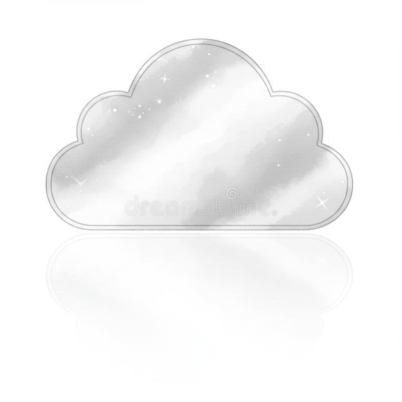 Silver Sparkling Cloud with Reflection Stock Illustration ...
