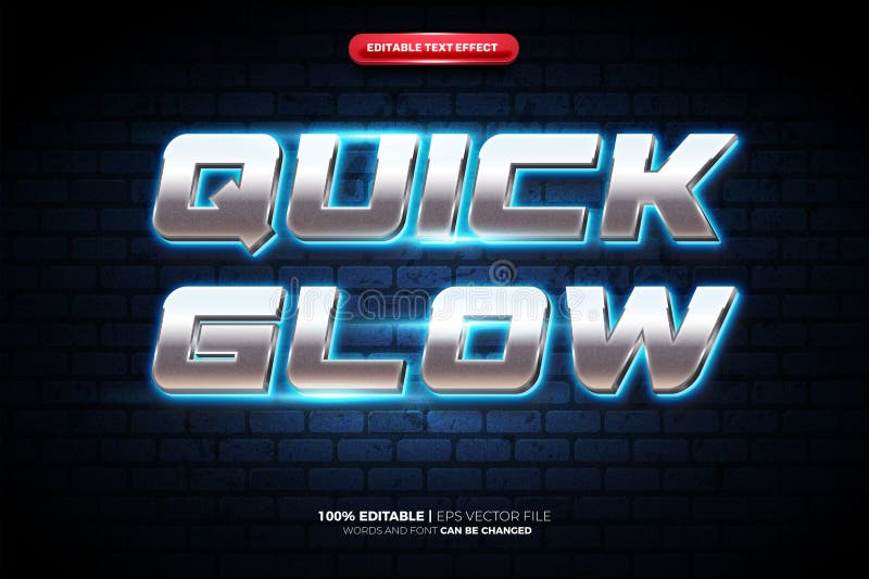 Silver Speed 3D Editable Text Effect Template Stock Vector ...