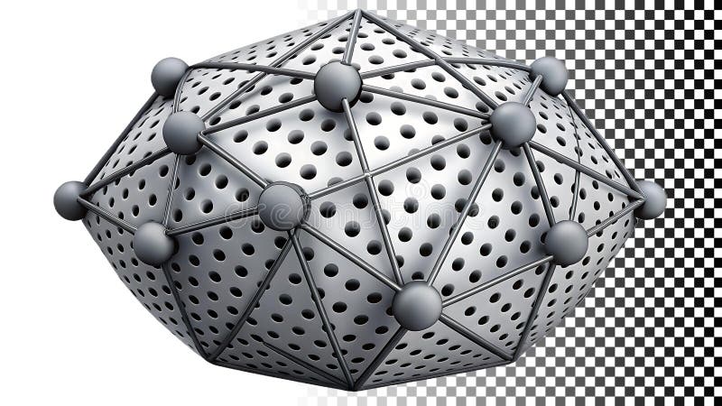 Silver Sphere Mesh, Metallic Texture, Abstract 3D Shape, and Modern ...