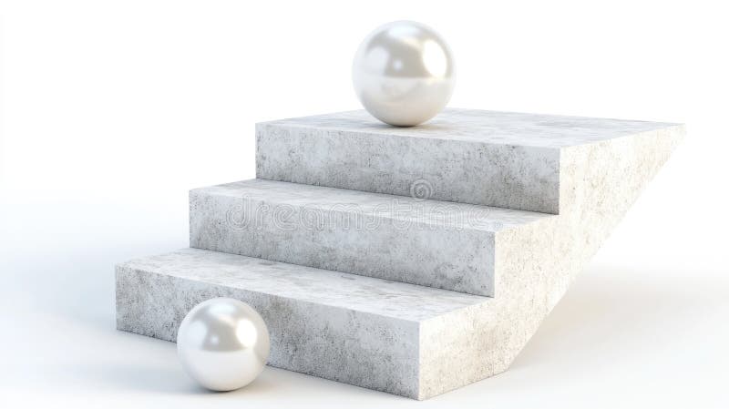Staircase with silver ball stock photo. Image of peak - 388539946