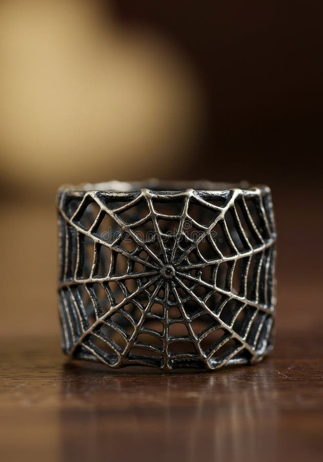 Silver Spiderweb Ring Stock Illustrations – 4 Silver Spiderweb Ring ...