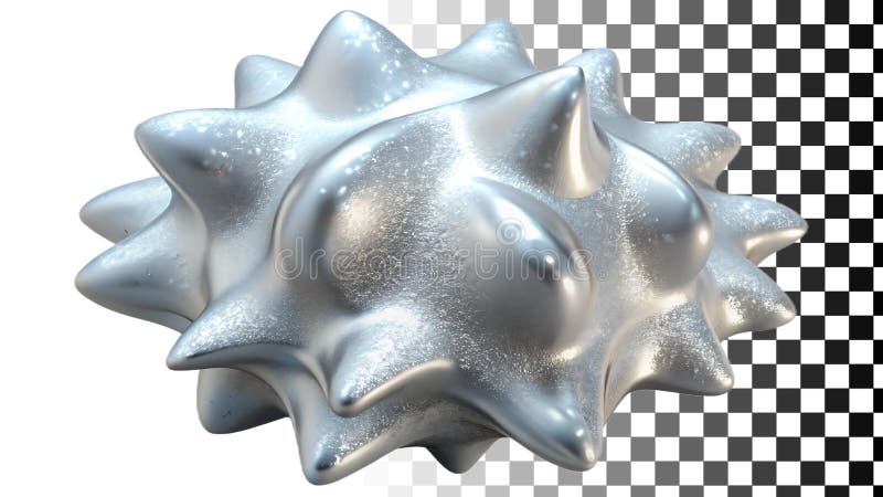 Silver Spiky Shape, Abstract Metallic Form Design Png Transparent Image ...