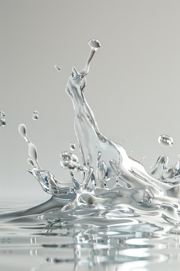 Silver Splash, a White Backdrop of an Invisible Object Dumped into a ...