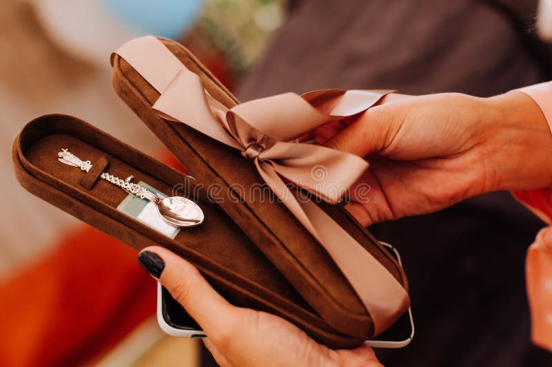 Silver Spoon Jesus Pattern Cross Gift Box Stock Photo - Image of ...