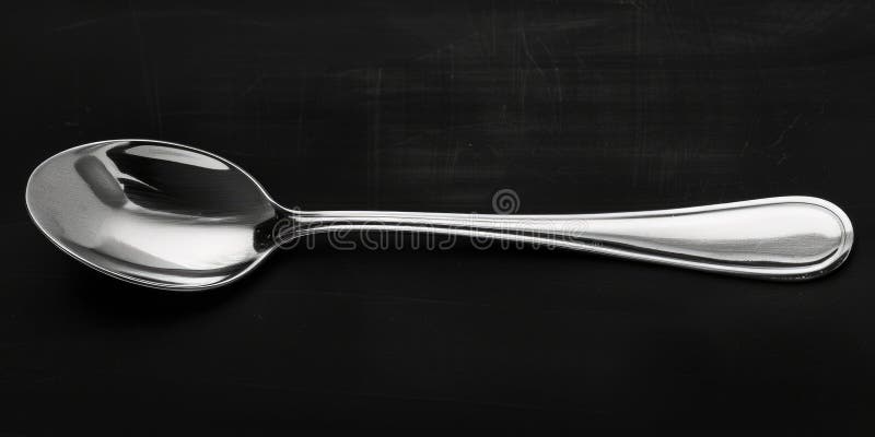 Silver Spoon Lying Black Surface Stock Photos - Free & Royalty-Free ...